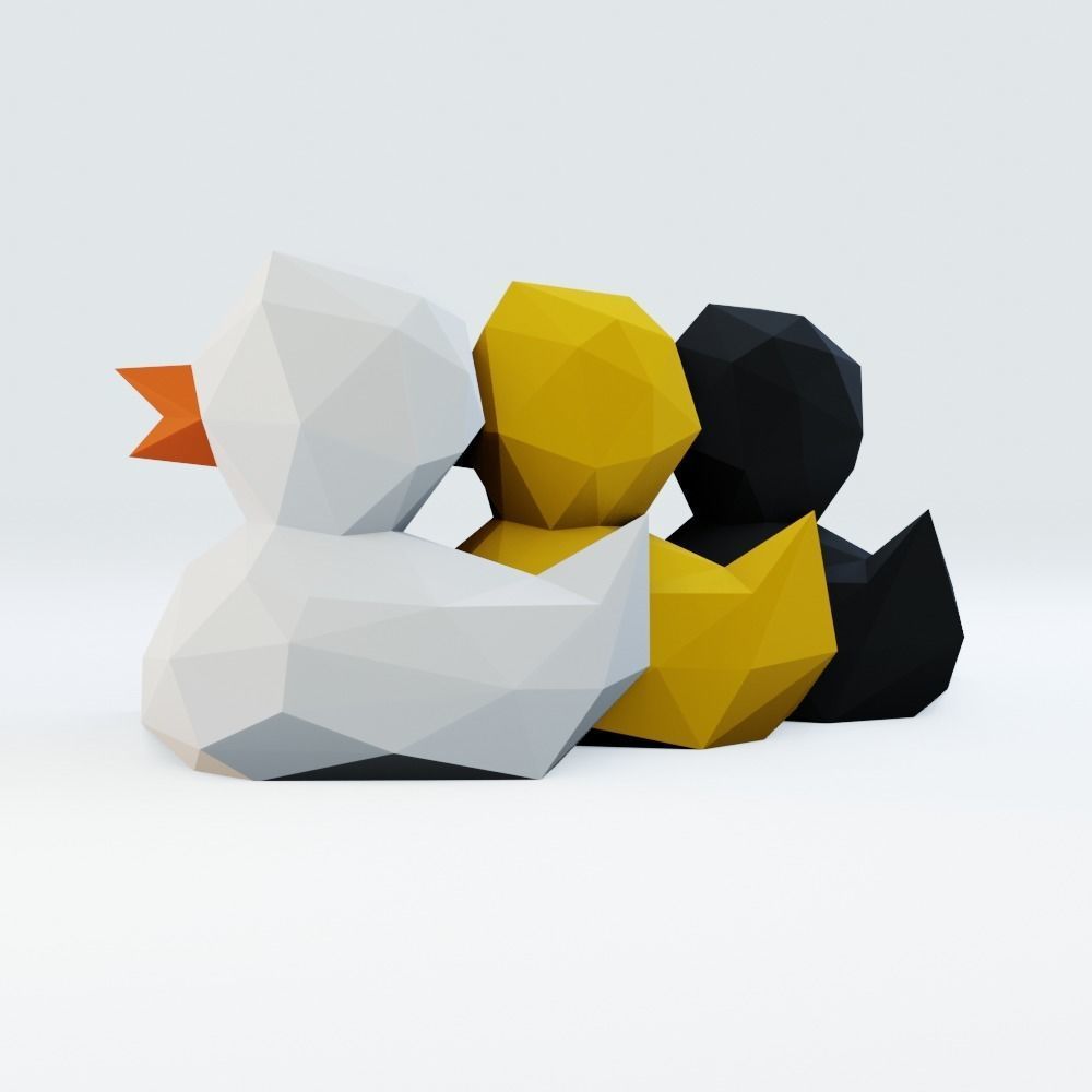 3D model Low Poly Ducks three polygonal VR / AR / low-poly | CGTrader