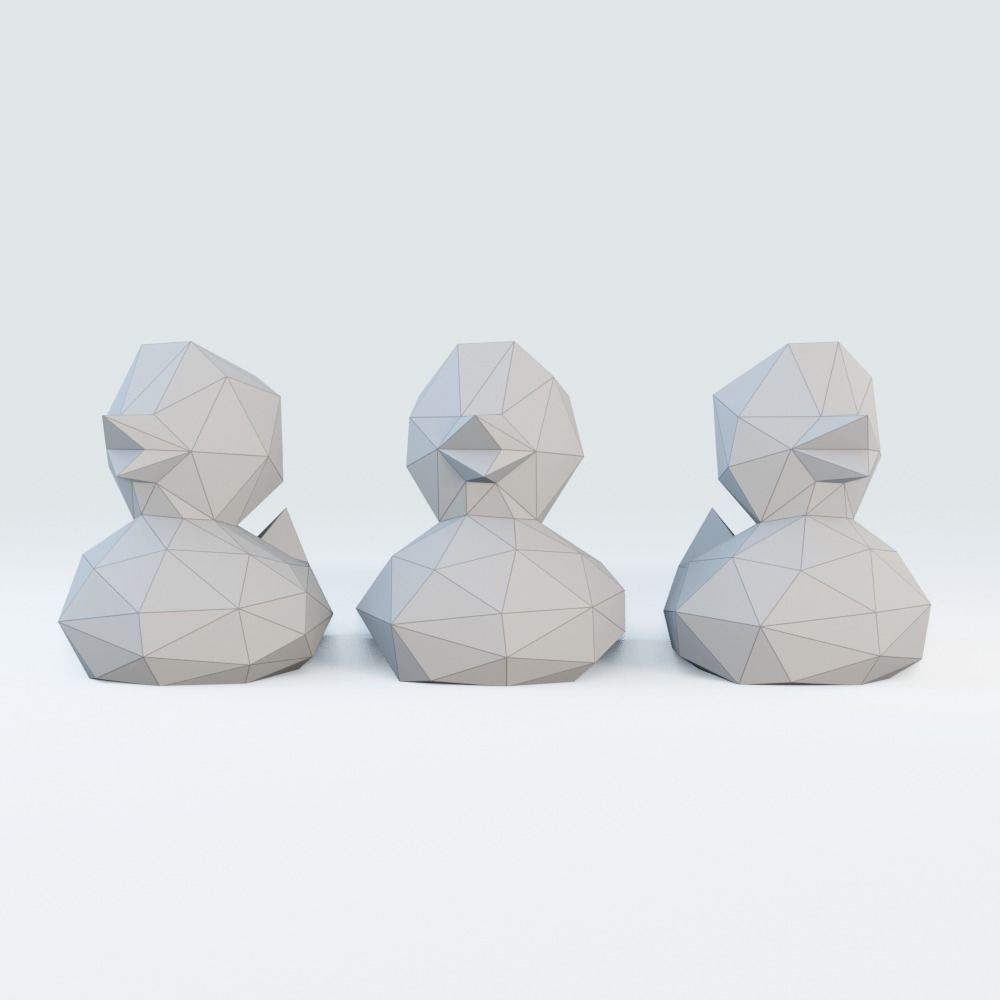 3D model Low Poly Ducks three polygonal VR / AR / low-poly | CGTrader