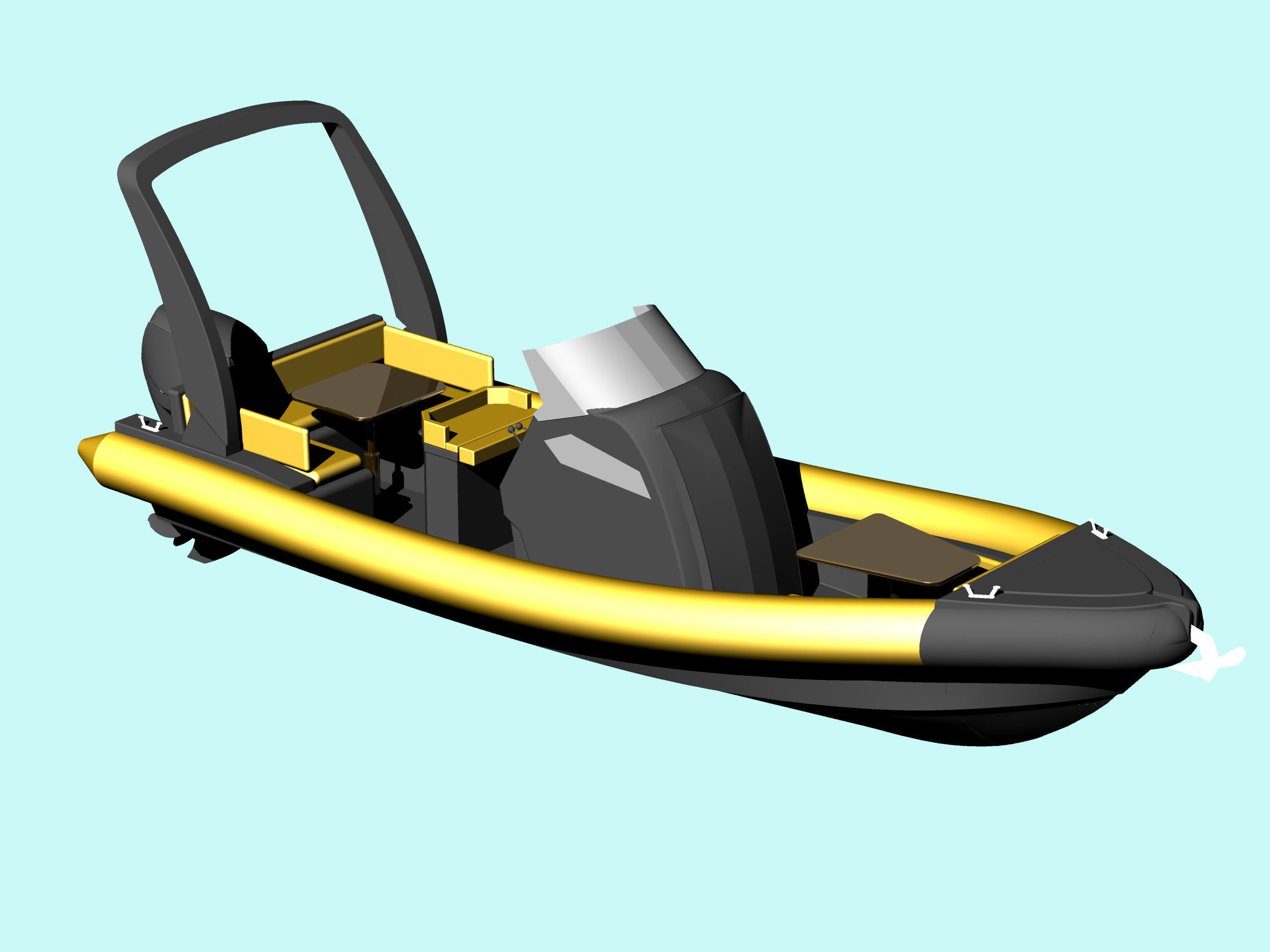 RHIB 24ft 3D model | CGTrader