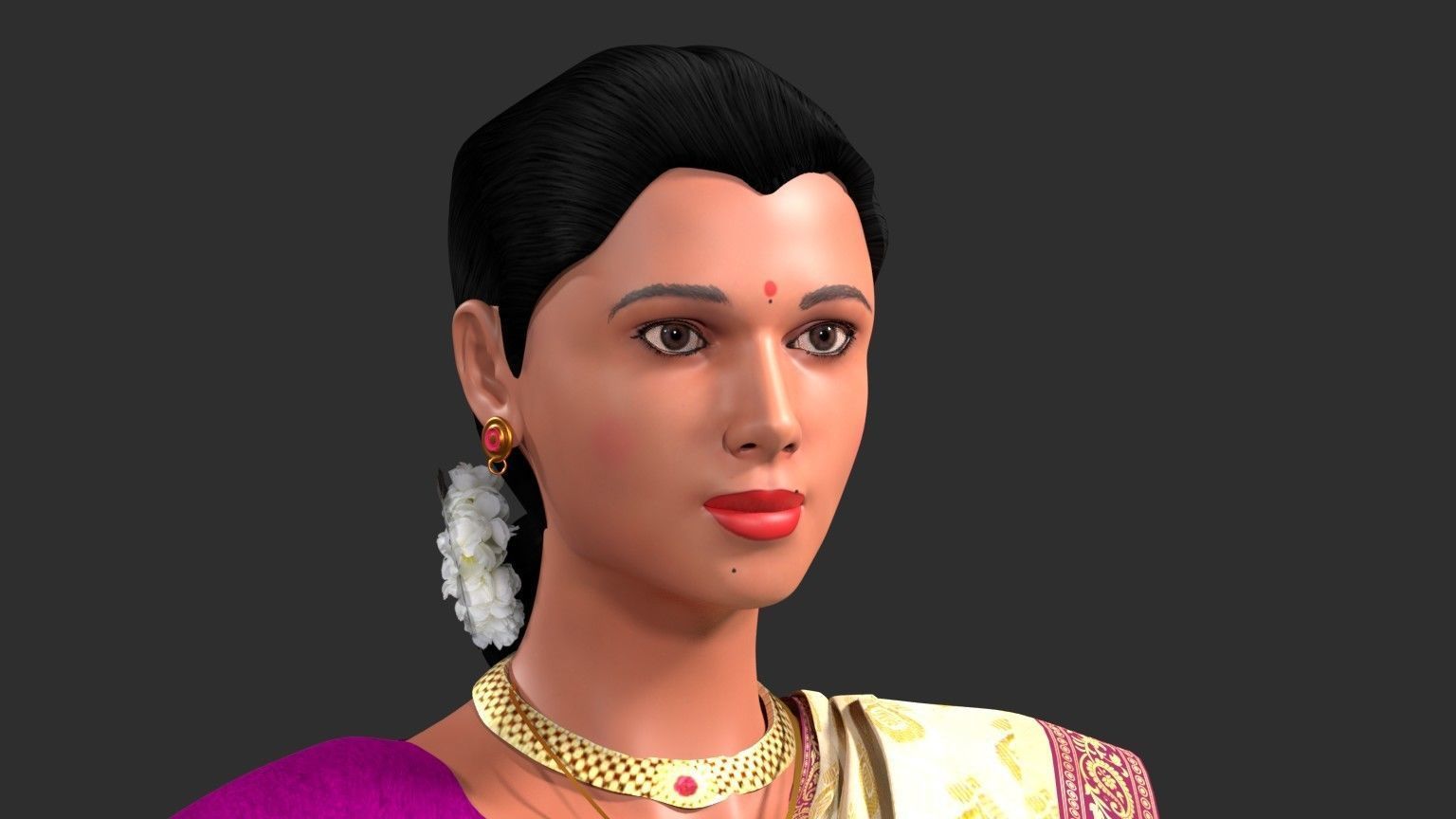 Indian Lady Pranita 3D model rigged | CGTrader