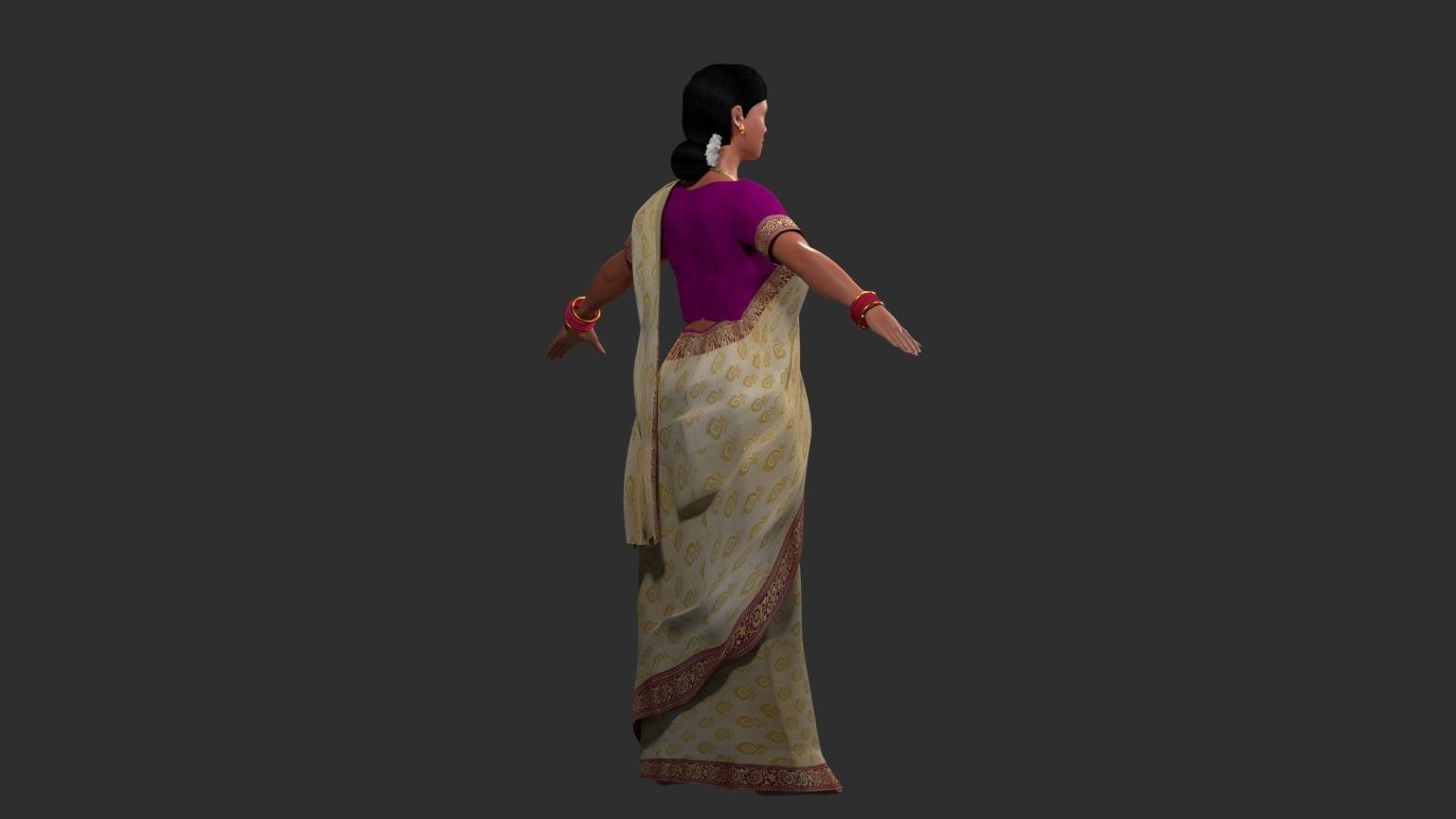 Indian Lady Pranita 3D model rigged | CGTrader