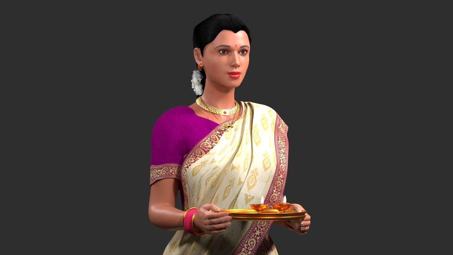 Indian Lady Pranita 3D model rigged | CGTrader