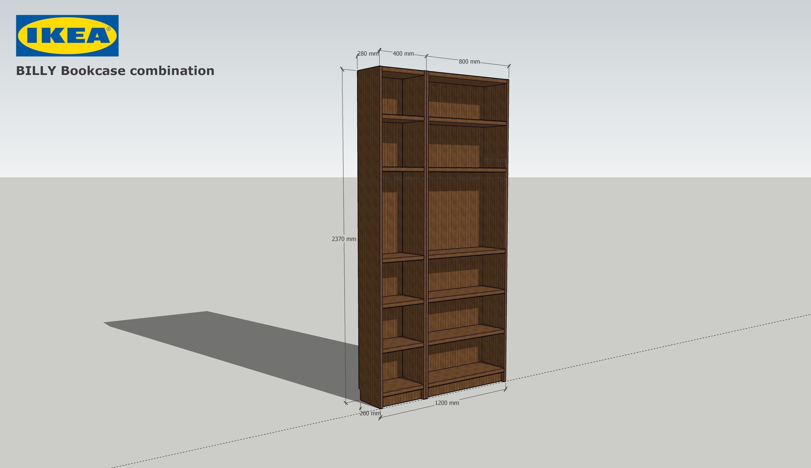IKEA Billy Bookcase combination free 3D model | CGTrader