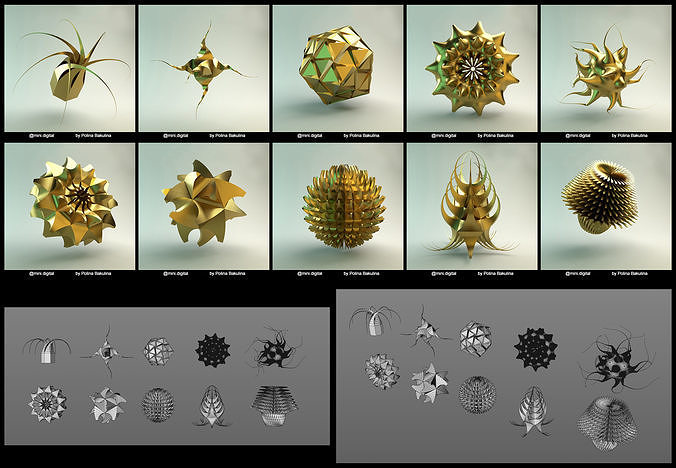 3D model Set of Abstract Simple Geometric Shapes VR / AR / low-poly ...