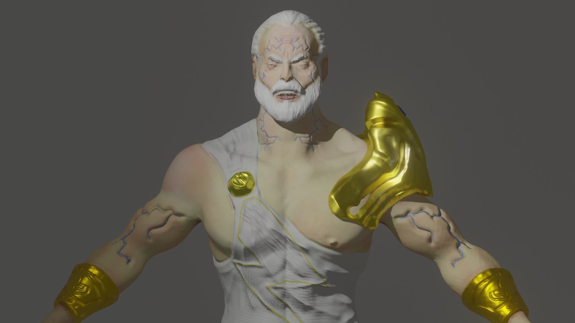 ZEUS-warrior person holding sword 3D model rigged | CGTrader