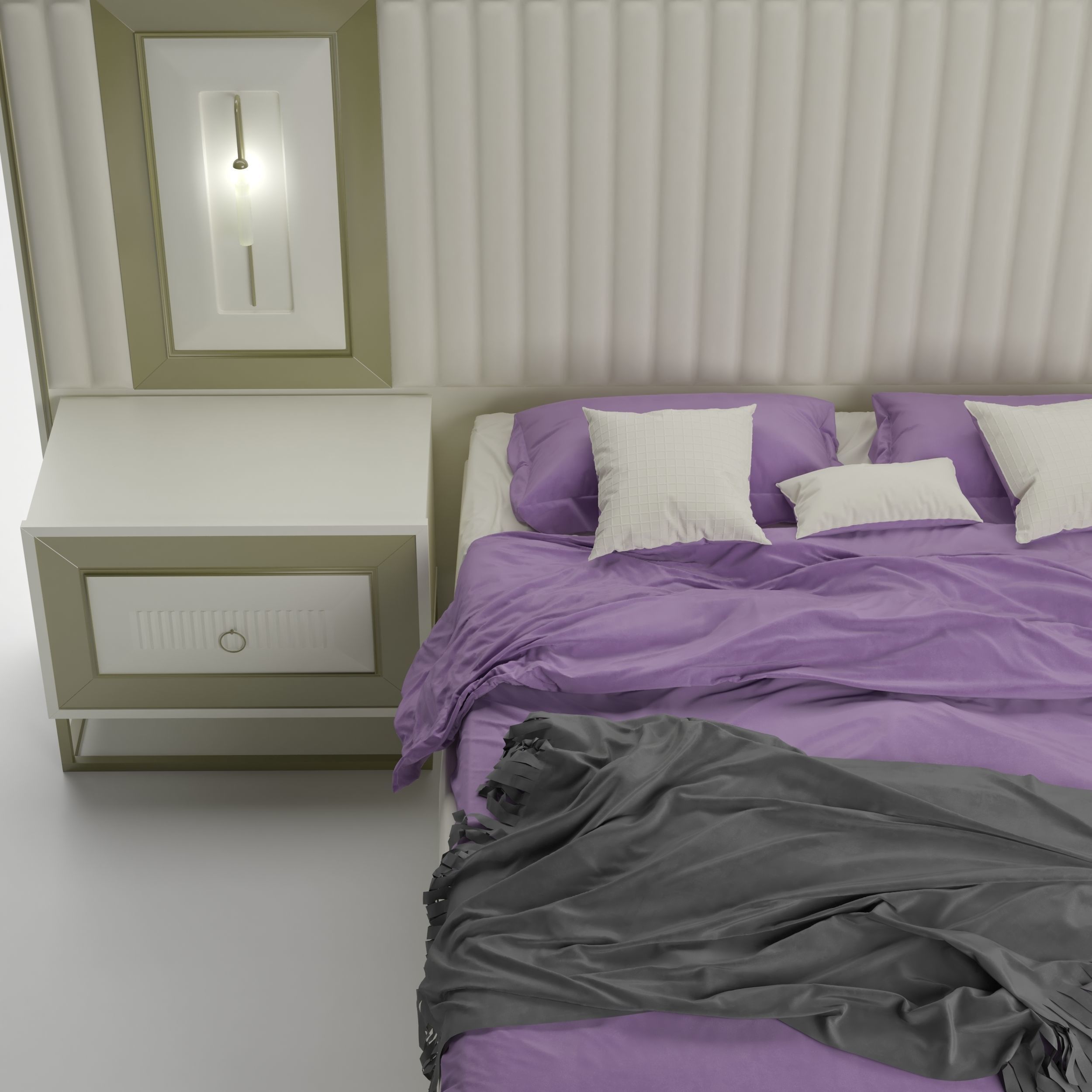 Realistic Sofia Modern Bed ready for rendering 3D model | CGTrader
