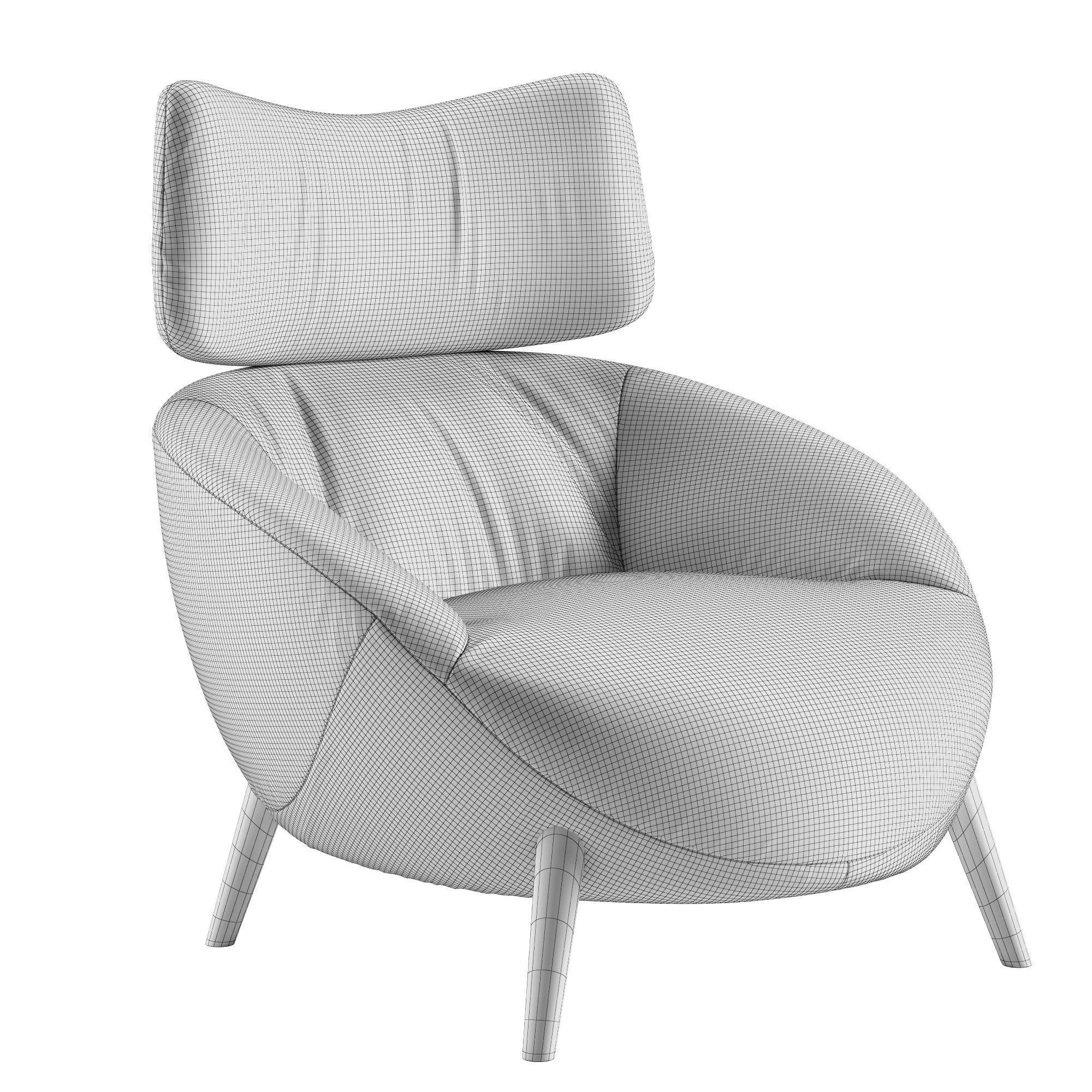 Natuzzi Luna armchair 3D model | CGTrader