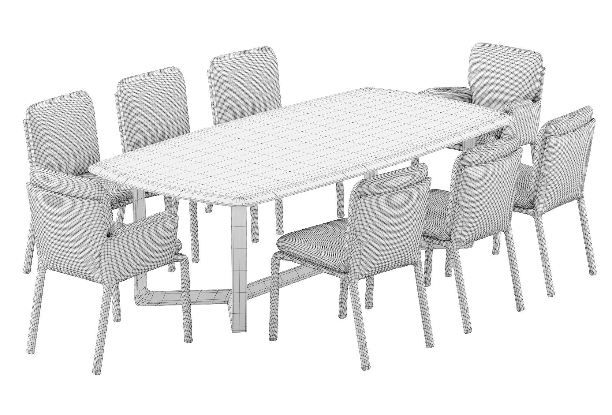 Natuzzi Ambra chair Amber table set 3D model | CGTrader