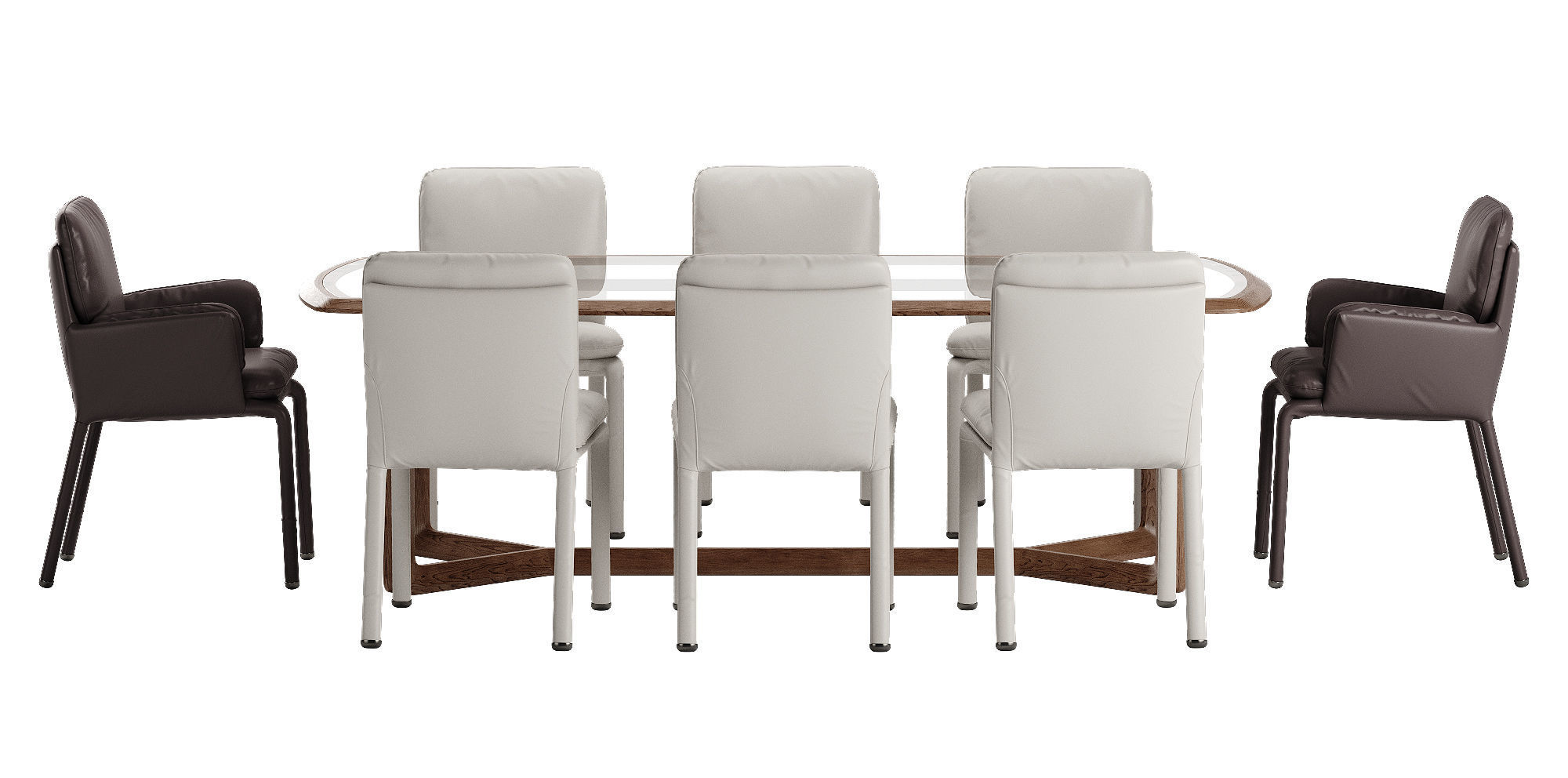 Natuzzi Ambra chair Amber table set 3D model | CGTrader