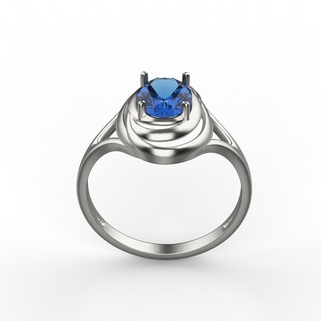 Women ring with gem 3dm stl 3D model 3D printable | CGTrader