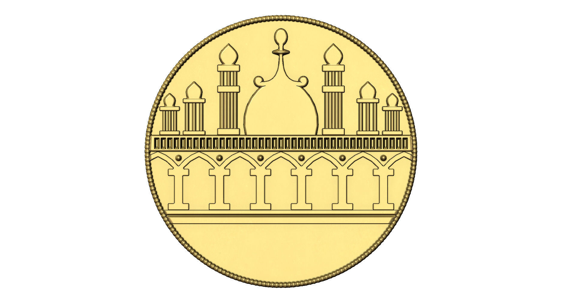 Old Islamic Coin 3D model 3D printable | CGTrader