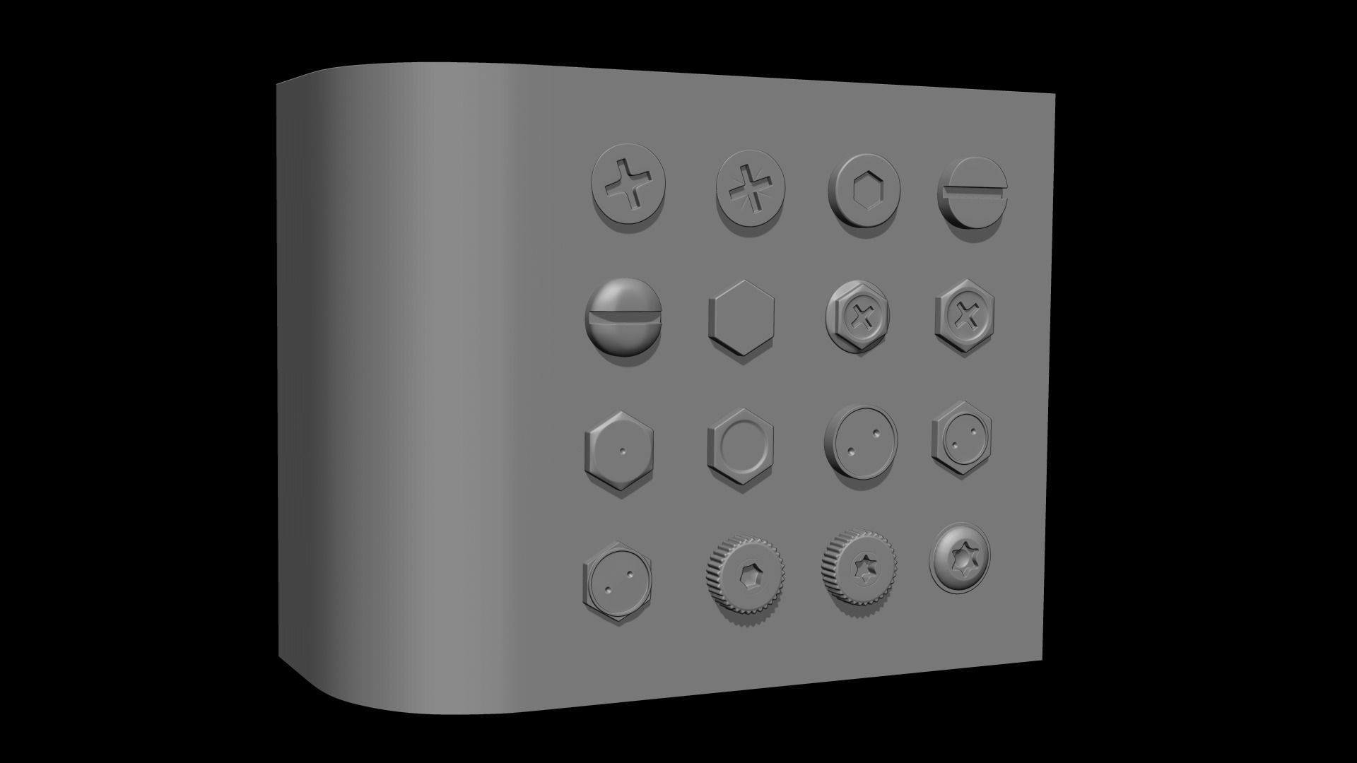 CGA SCREW HEADS 01 3D model | CGTrader