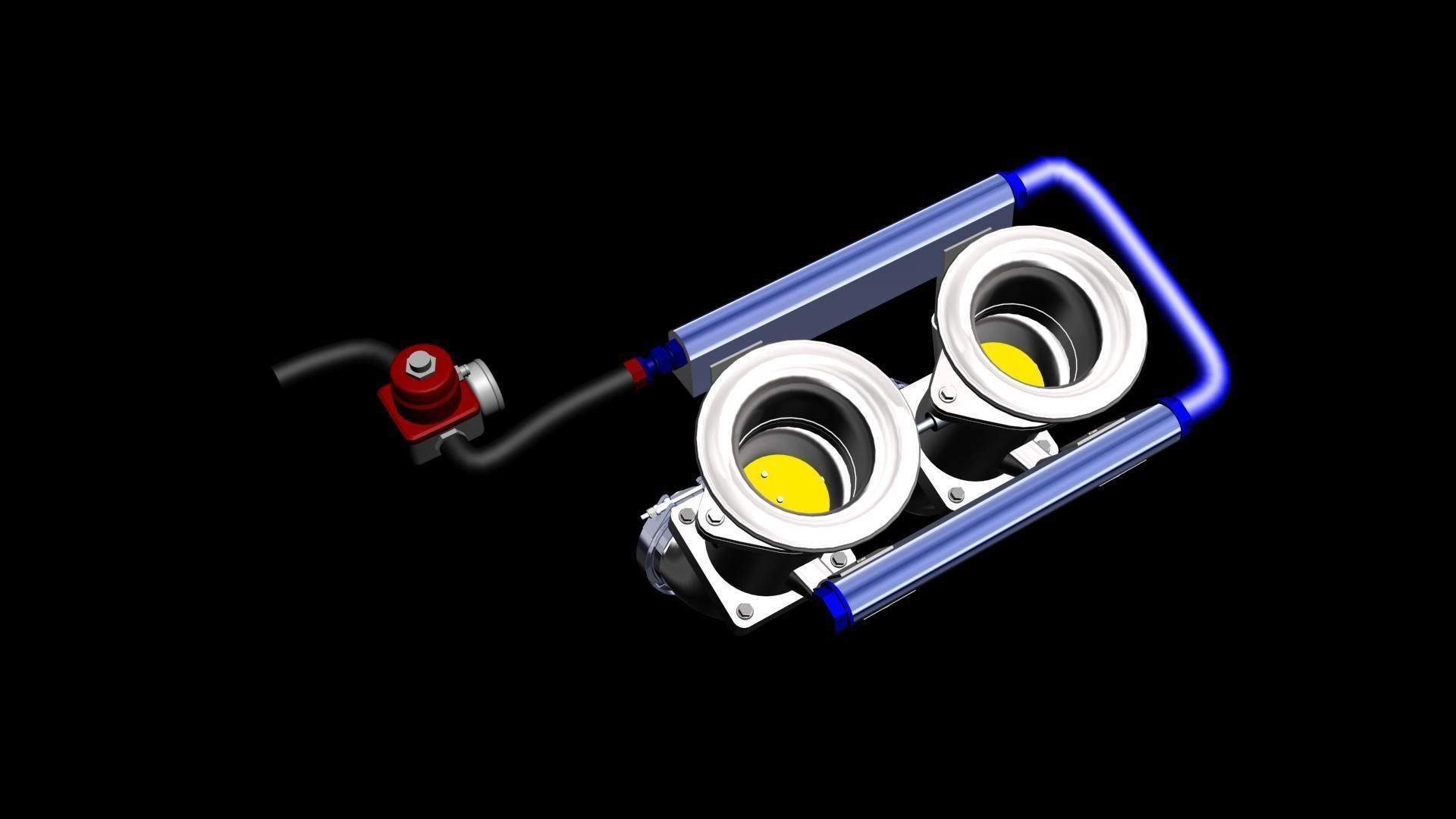 3D model ITB intake system Peripheral ports Rotary engine VR / AR / low ...