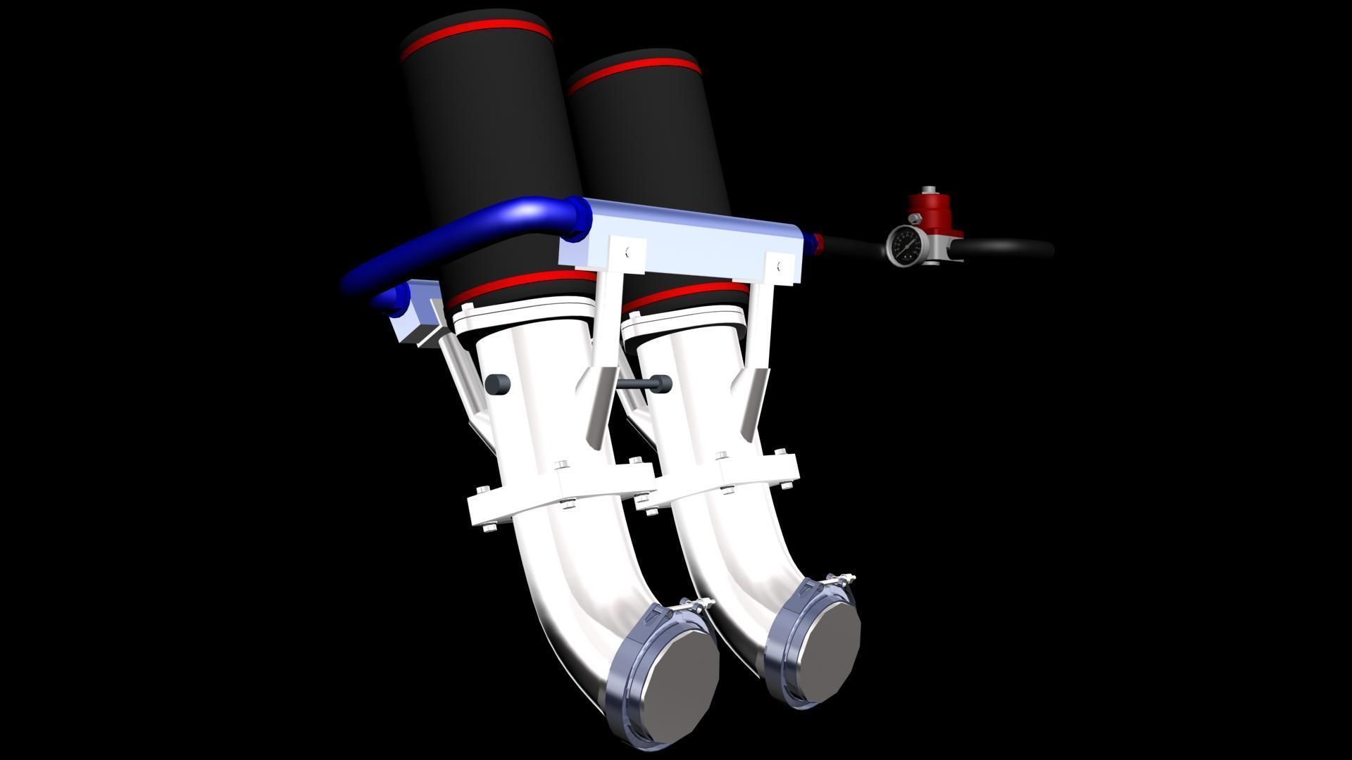 3D model ITB intake system Peripheral ports Rotary engine VR / AR / low ...