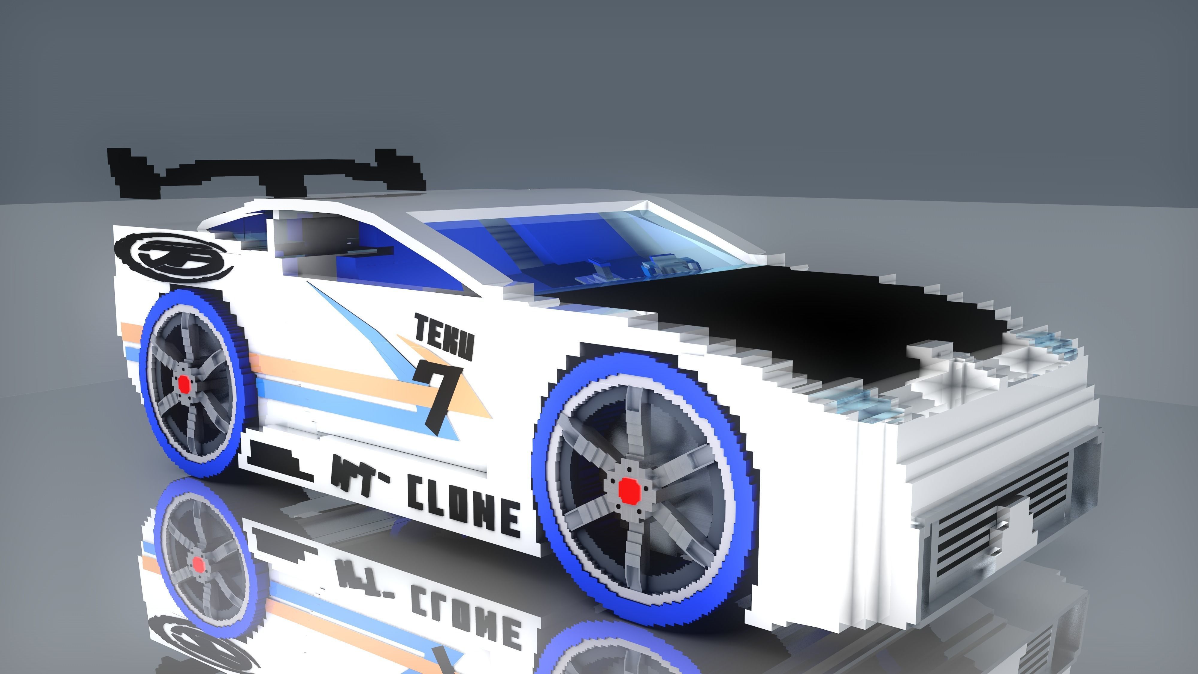 Minecraft Power Rage Car 3D Model V1 free 3D model | CGTrader