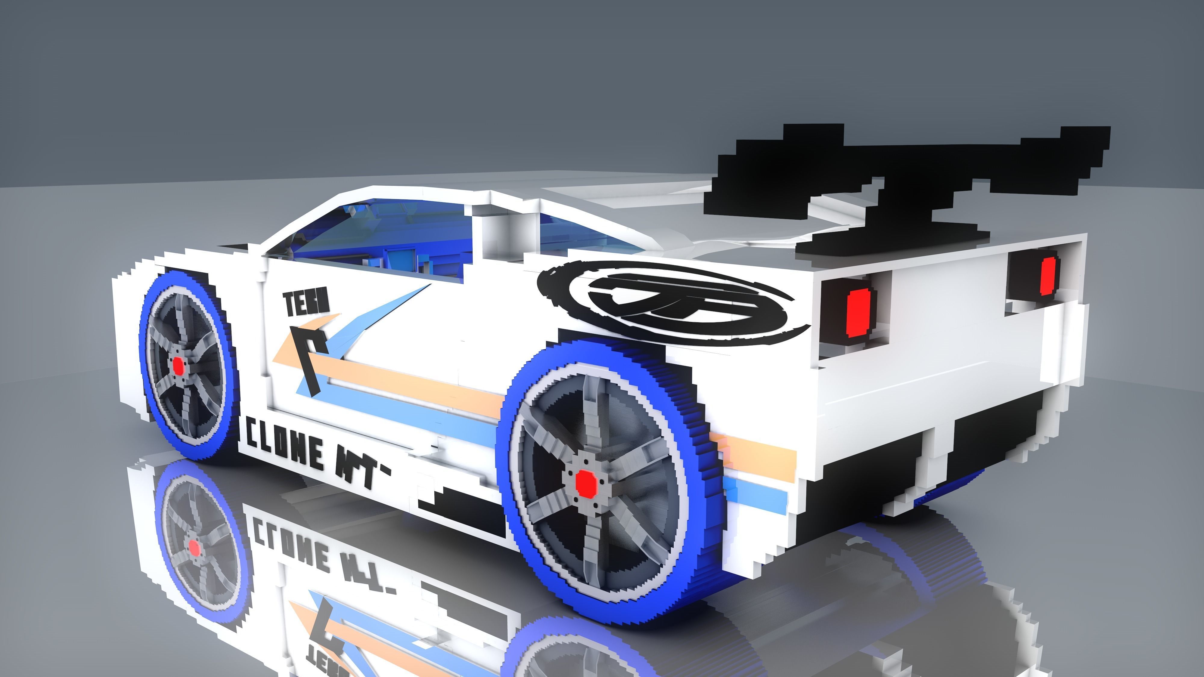Minecraft Power Rage Car 3D Model V1 free 3D model | CGTrader