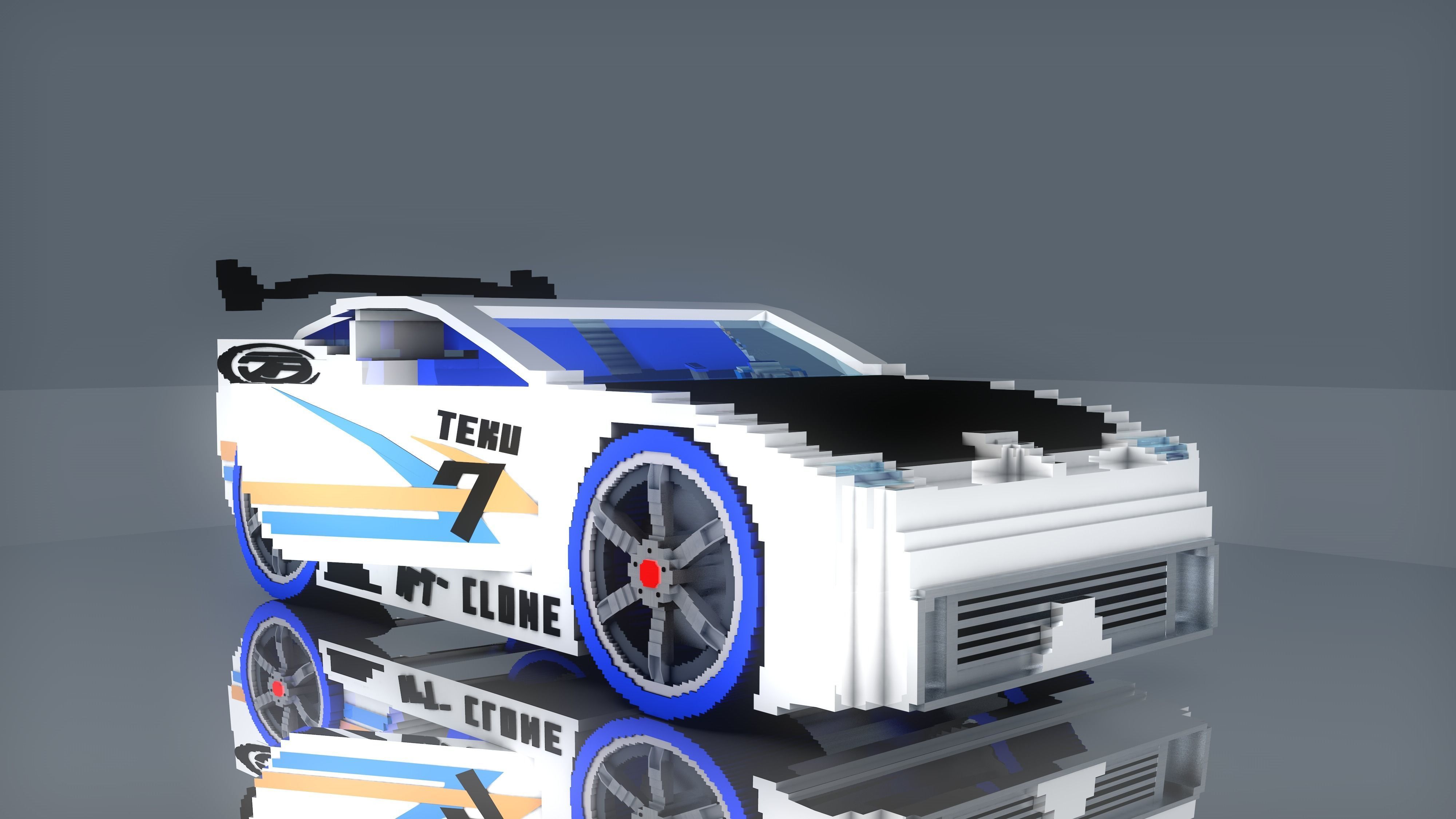 Minecraft Power Rage Car 3D Model V1 free 3D model | CGTrader