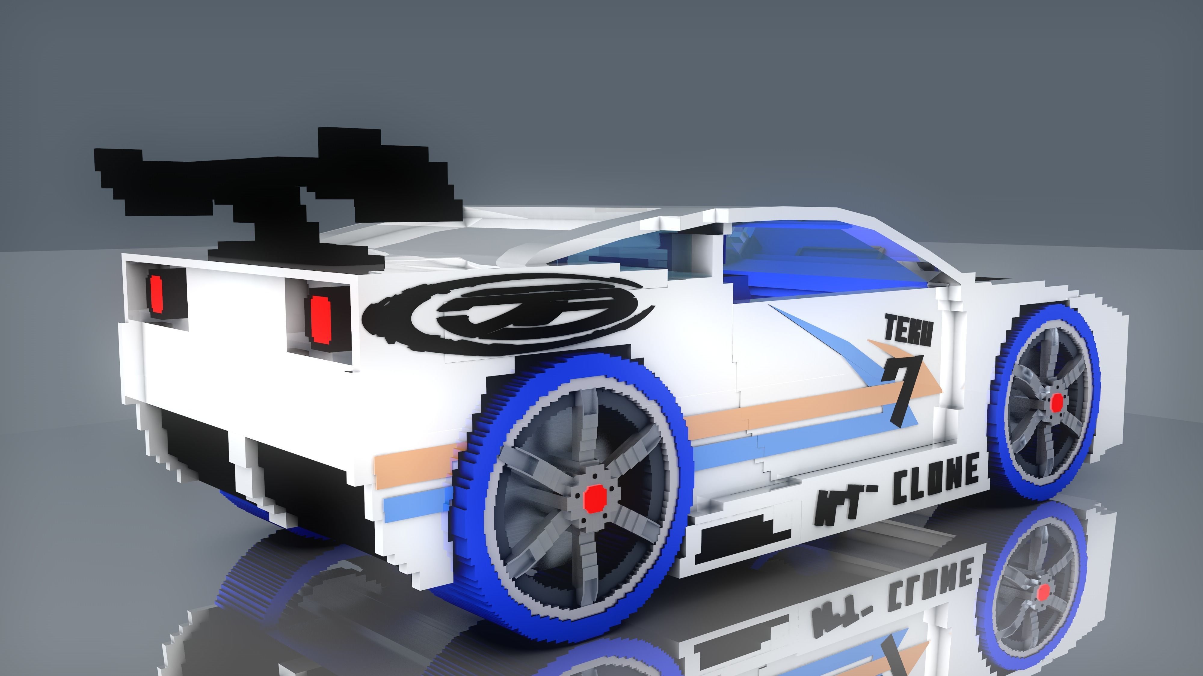 Minecraft Power Rage Car 3D Model V1 free 3D model | CGTrader