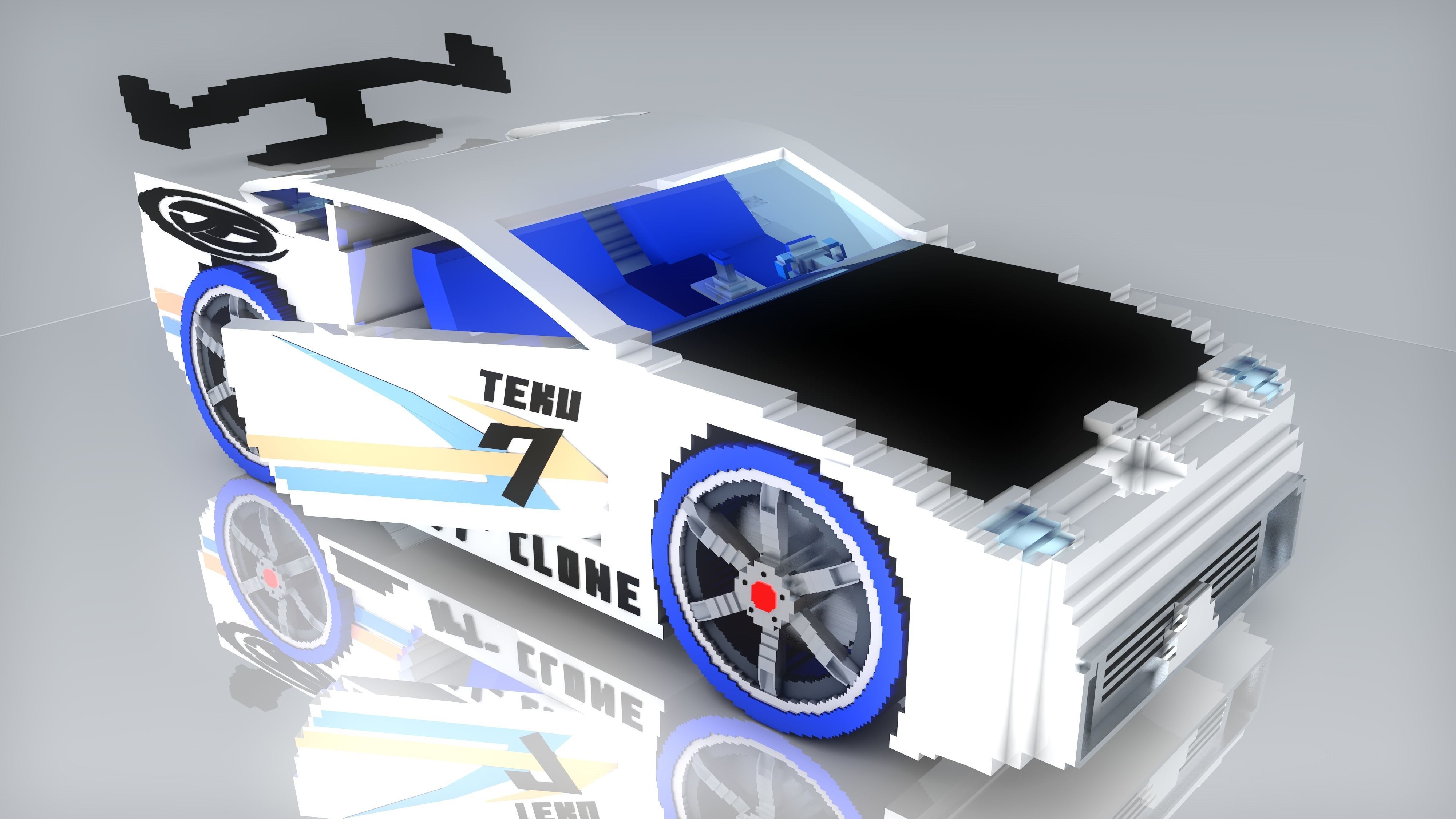 Minecraft Power Rage Car 3D Model V1 free 3D model | CGTrader