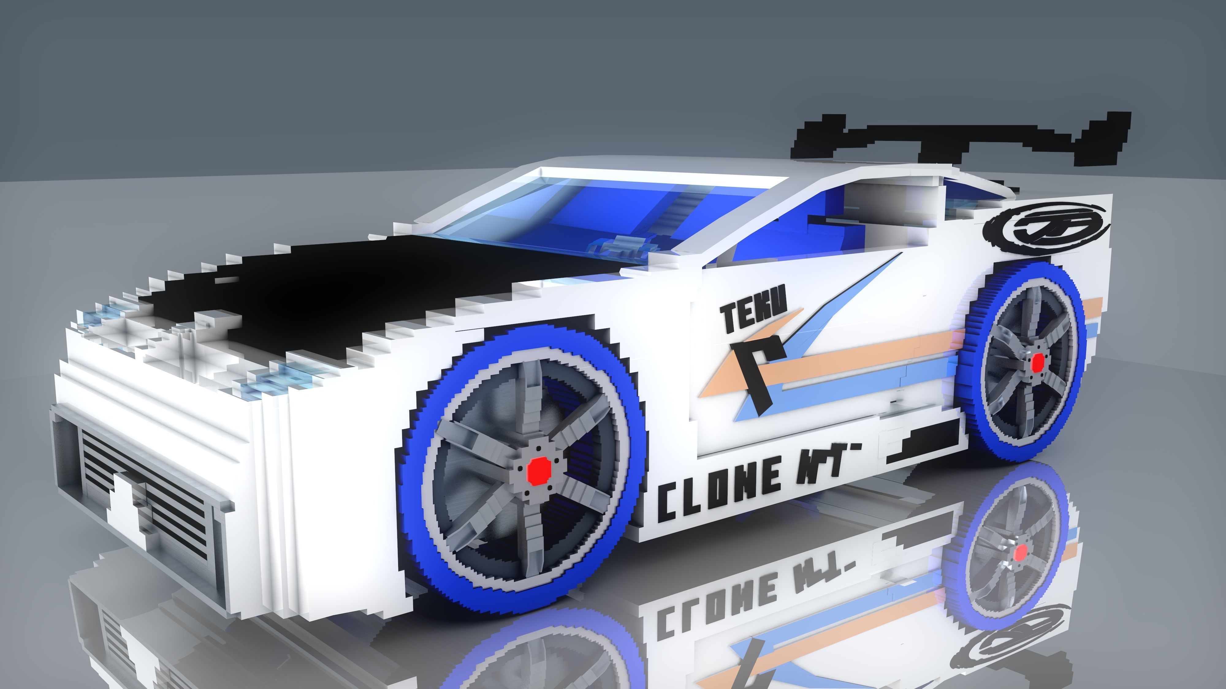 Minecraft Power Rage Car 3D Model V1 free 3D model | CGTrader