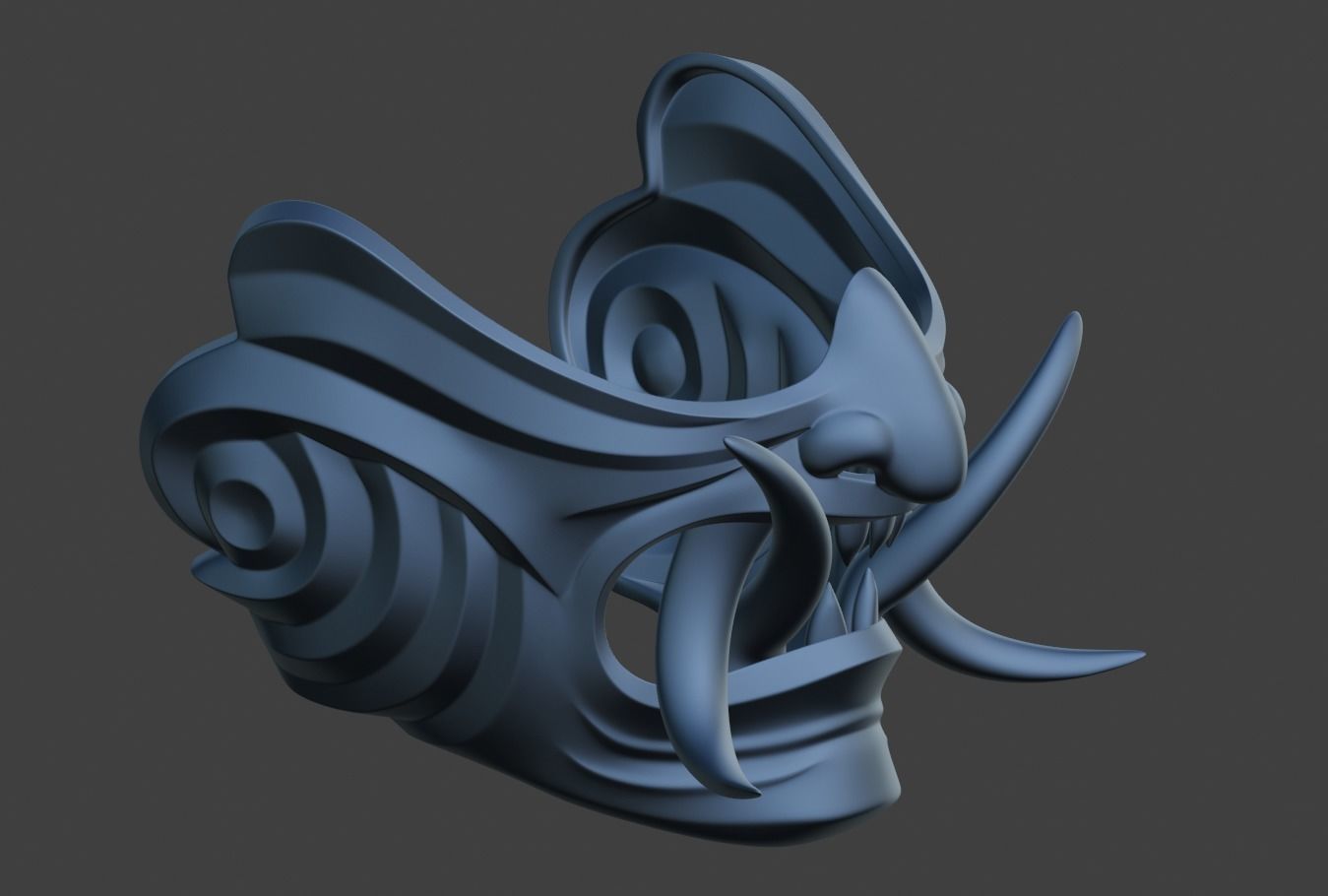 Elemental Demon Samurai Oni mask for face 3D model 3D printable | CGTrader