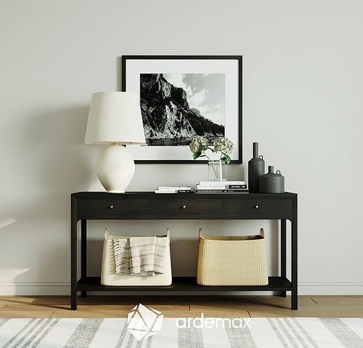 Console table with decor set 3D model | CGTrader
