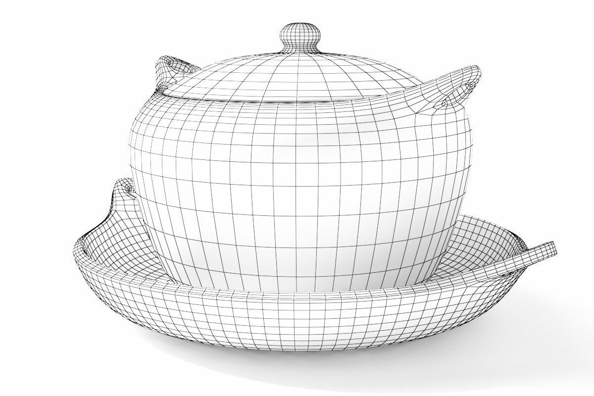 3D model Black Clay Soup Pot VR / AR / low-poly | CGTrader