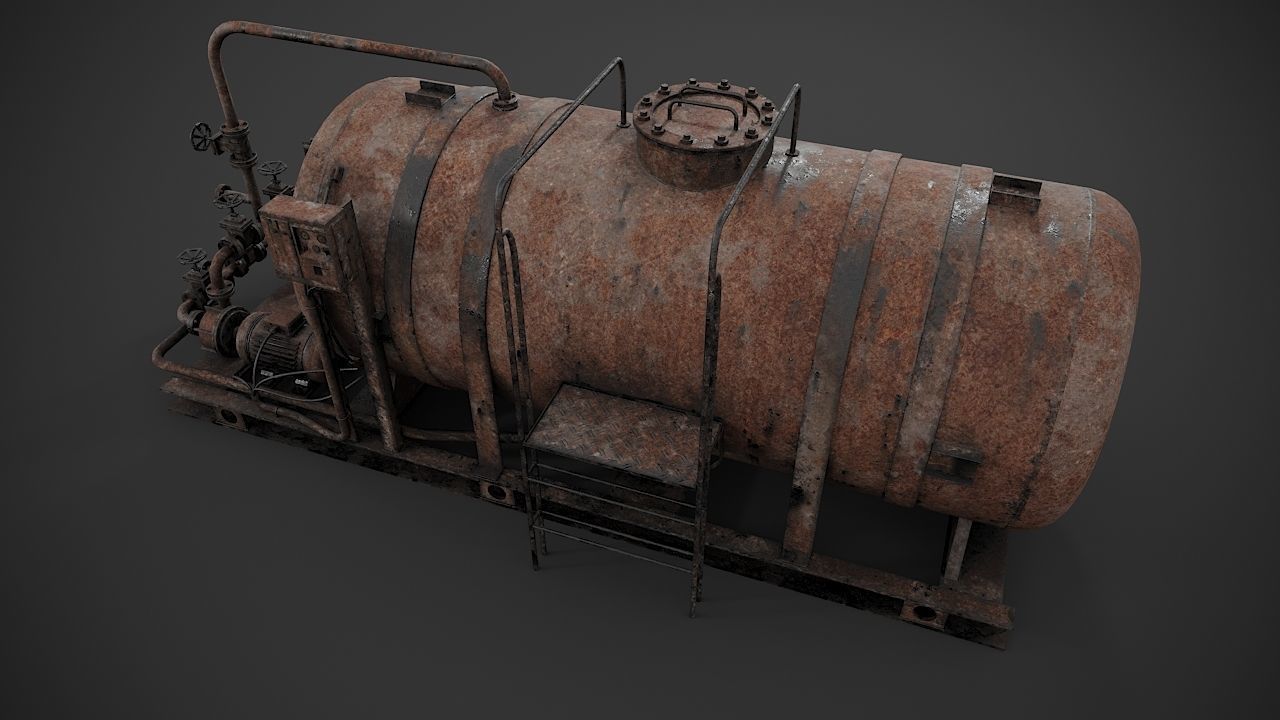 Oil storage with pump station 3D model | CGTrader