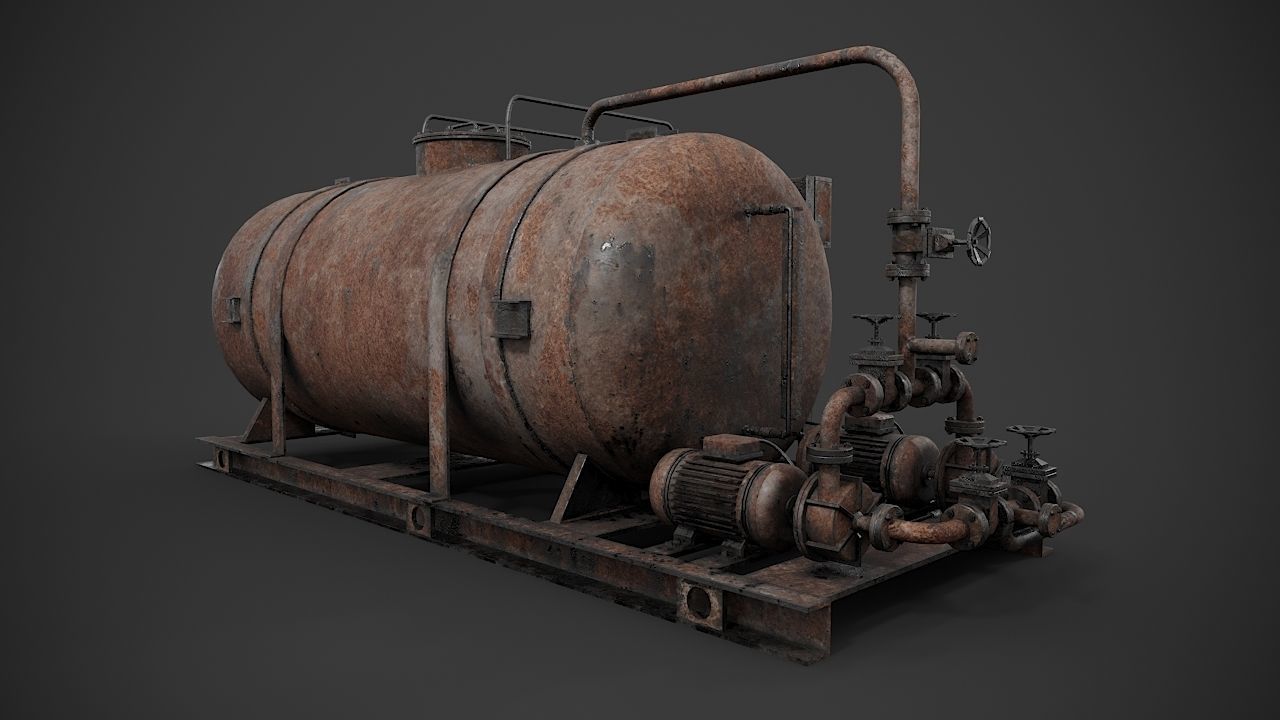 Oil storage with pump station 3D model | CGTrader