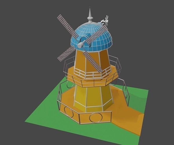 3D model WIND MILL Low poly 3d model VR / AR / low-poly | CGTrader