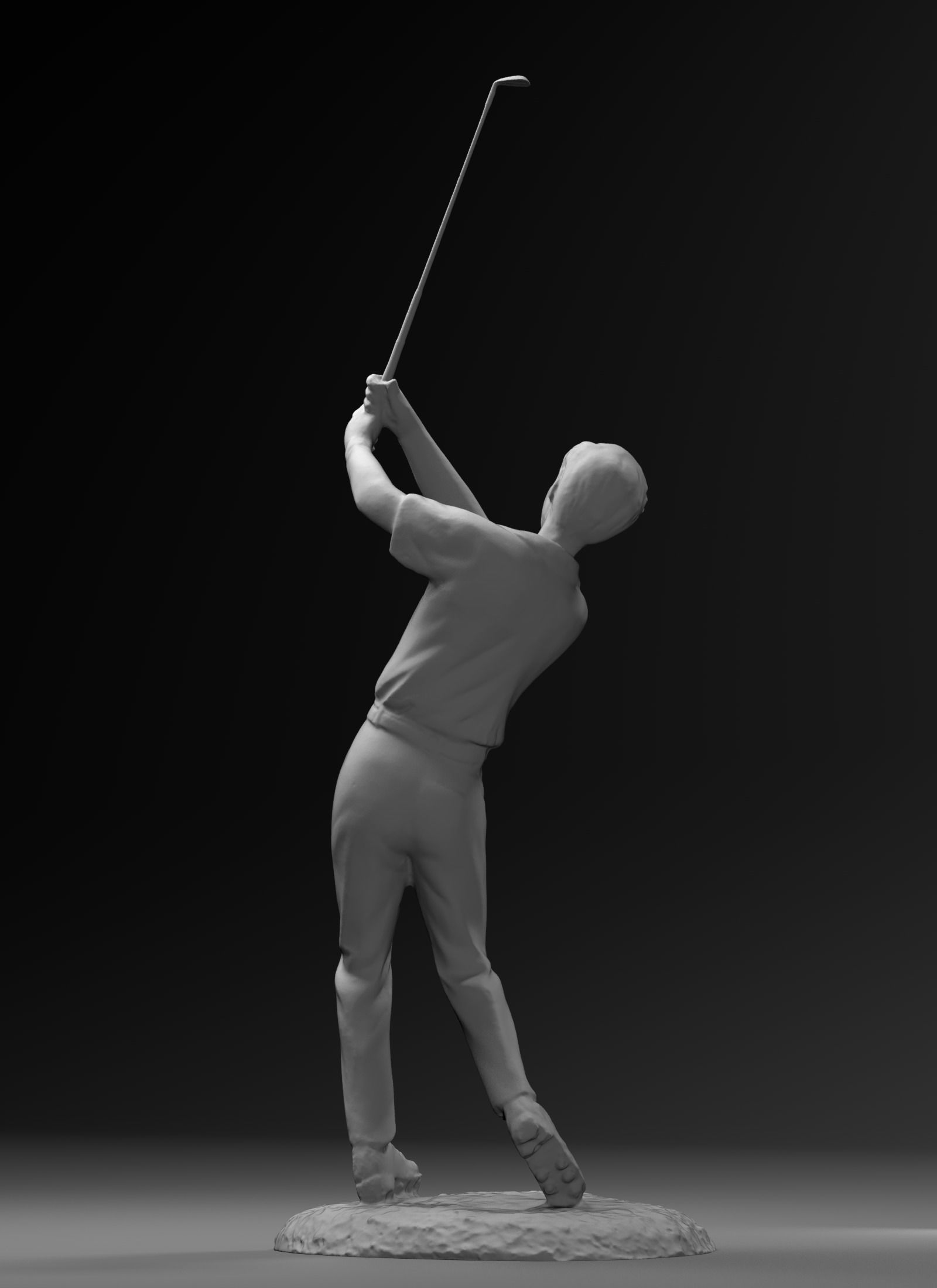 Male Golfer statue 3D model | CGTrader