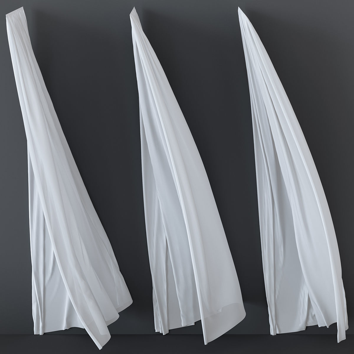 Curtain in the wind 3D model | CGTrader