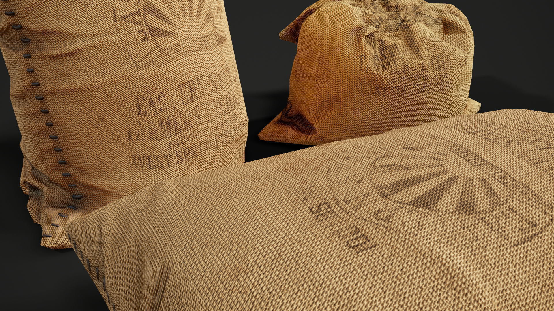 3D model Gunny Sack Low poly PBR Game ready VR / AR / low-poly | CGTrader