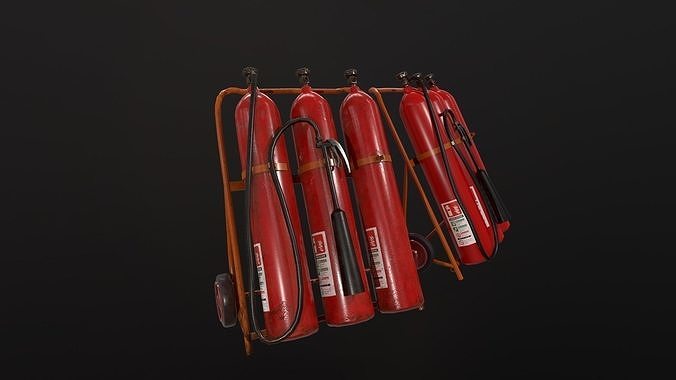 3D model Extinguisher fire rack VR / AR / low-poly | CGTrader