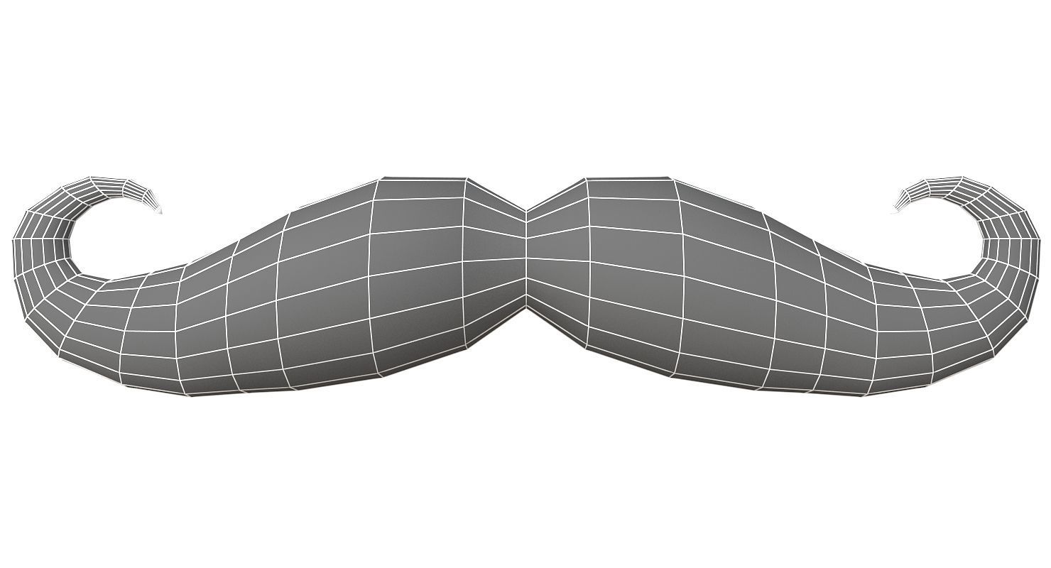 Cartoon Mustache Handlebar Style 3D model | CGTrader
