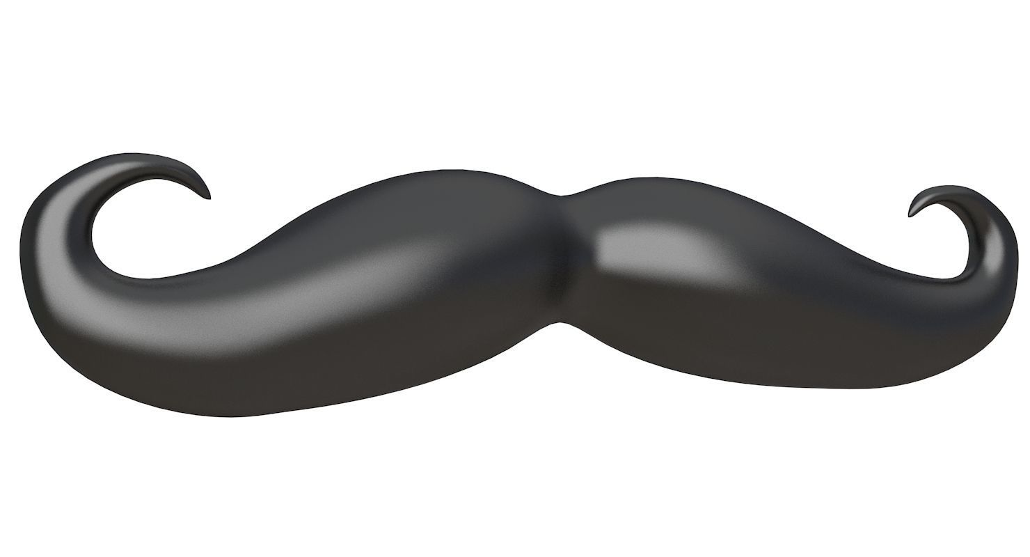 Cartoon Mustache Handlebar Style 3D model | CGTrader