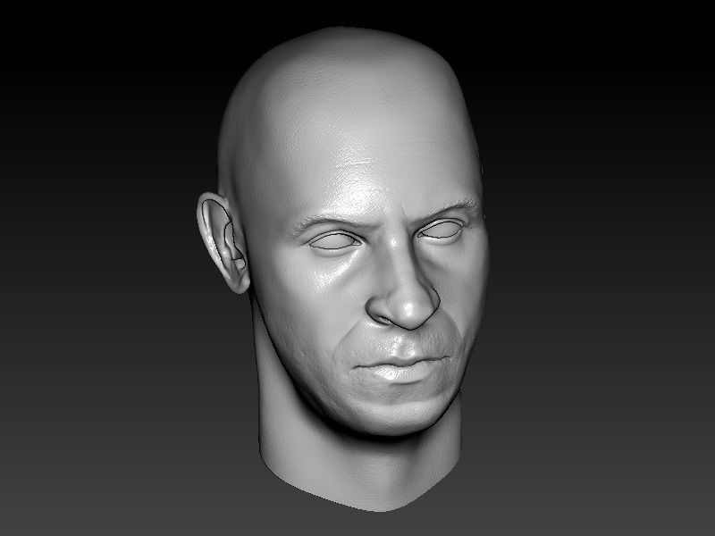 Vin Diesel head 3D model 3D printable | CGTrader