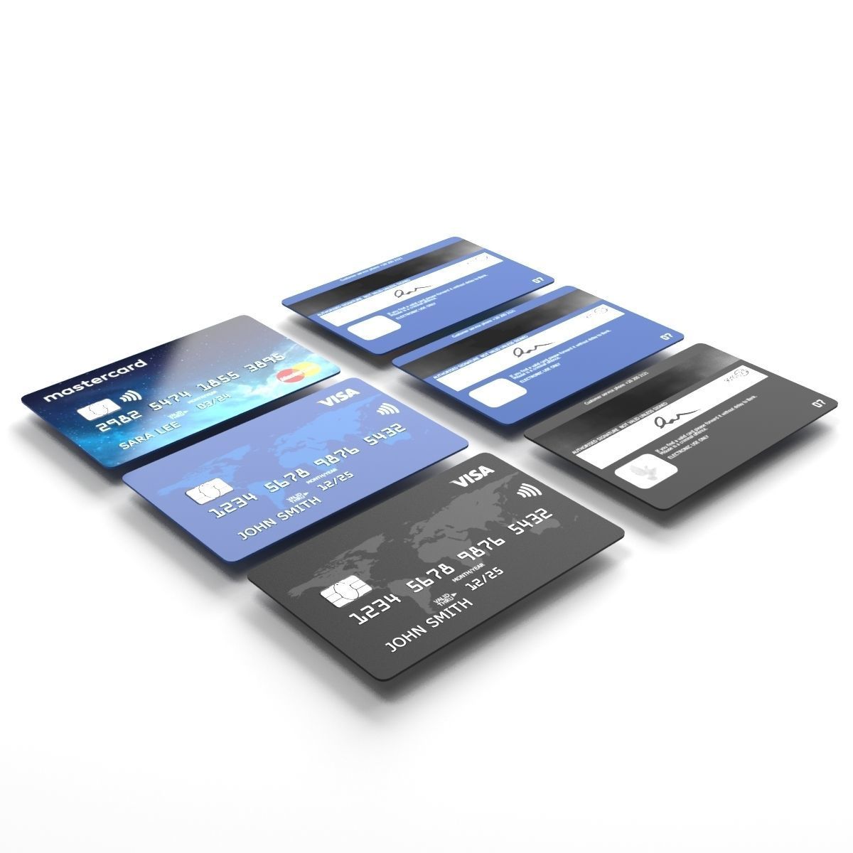 3D model Credit cards 3d model VR / AR / low-poly | CGTrader