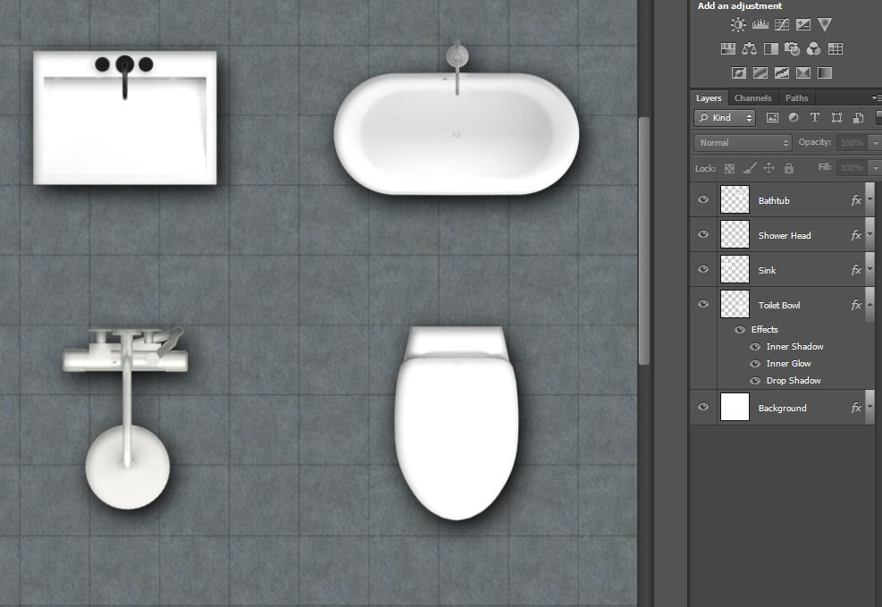 2D Toilet Floorplan Topview PSD 3D model render free 3D model | CGTrader