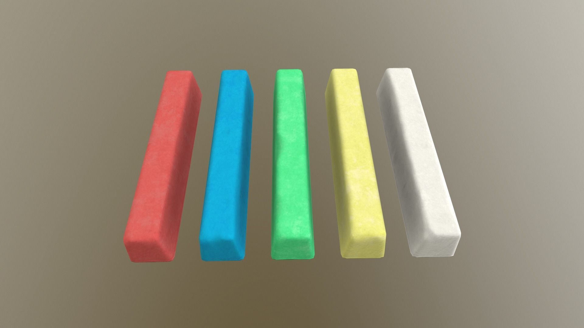 3D model Colored Chalks VR / AR / low-poly | CGTrader