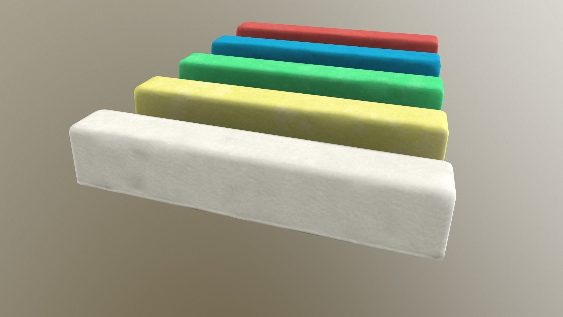 3D model Colored Chalks VR / AR / low-poly | CGTrader