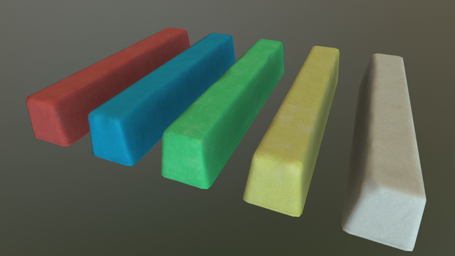 3D model Colored Chalks VR / AR / low-poly | CGTrader