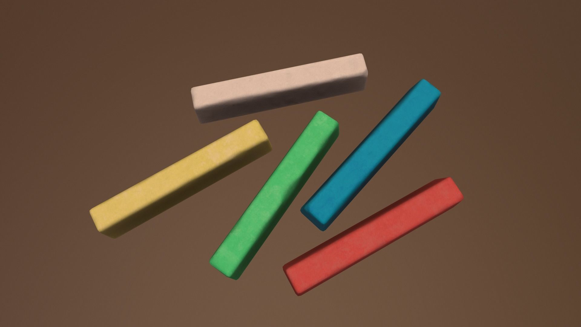 3D model Colored Chalks VR / AR / low-poly | CGTrader