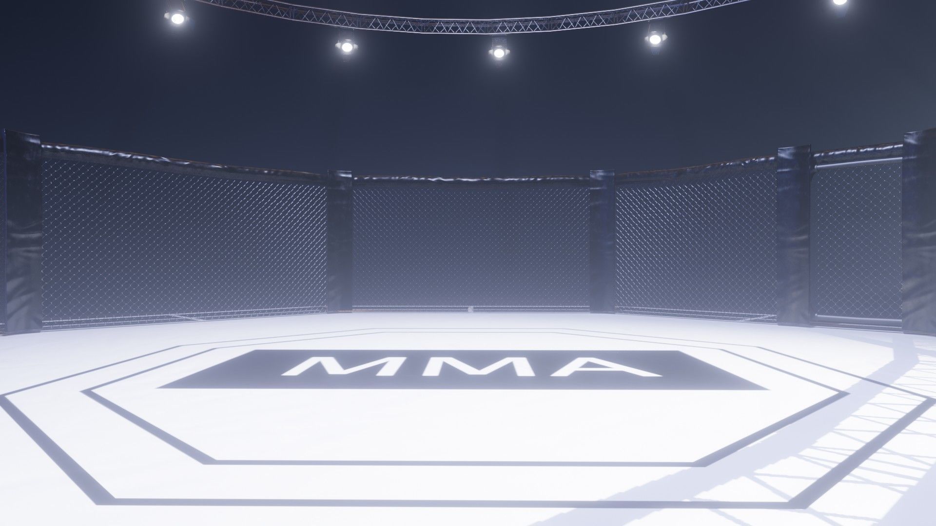 3D model MMA fighting octagon arena with lights VR / AR / low-poly ...