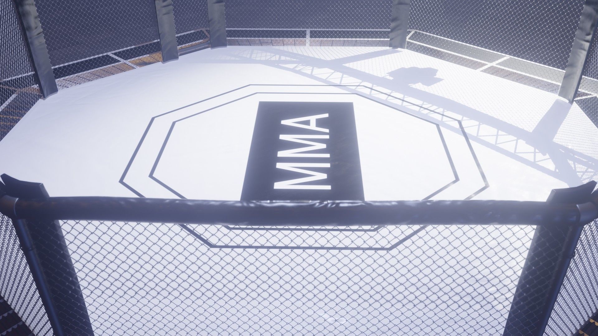 3D model MMA fighting octagon arena with lights VR / AR / low-poly ...