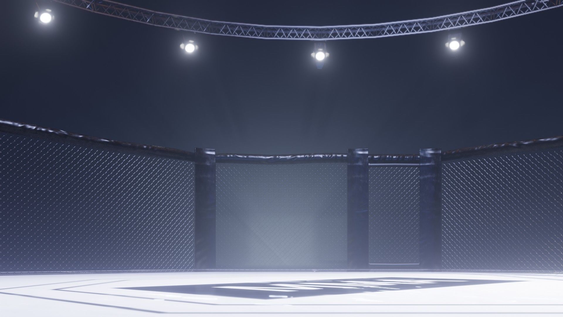3D model MMA fighting octagon arena with lights VR / AR / low-poly ...
