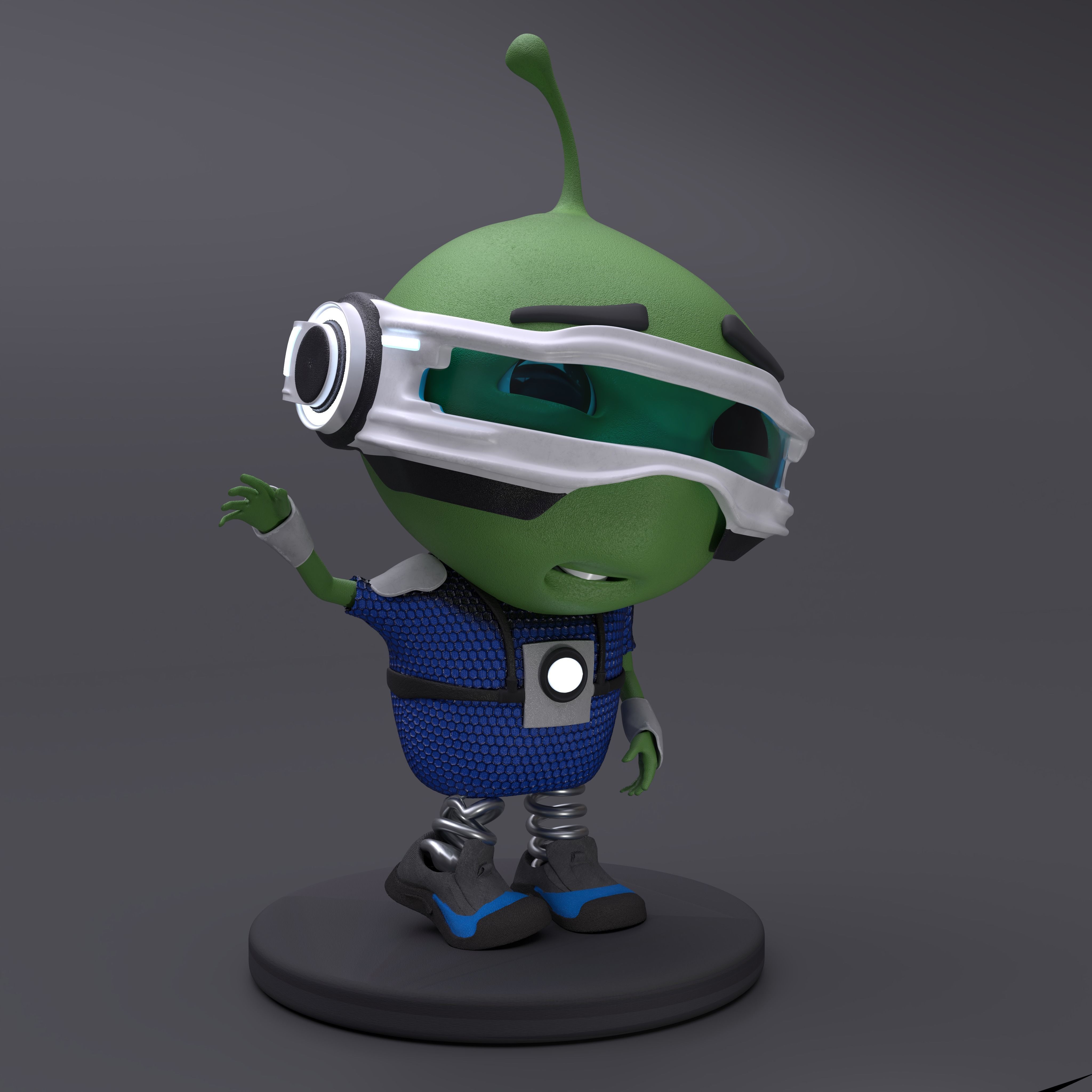 3D model Game Ready Realistic Alien Space Character Pivi Animation Rig ...