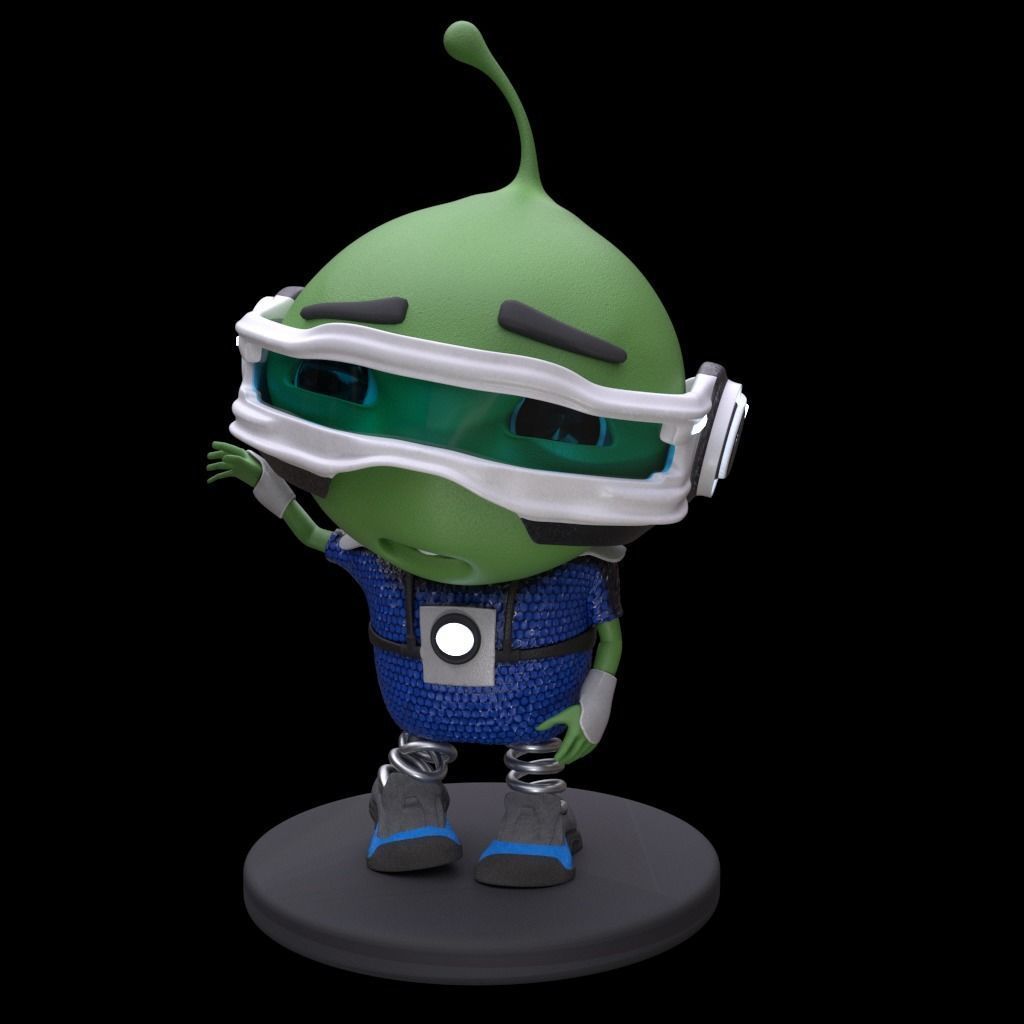 3D model Game Ready Realistic Alien Space Character Pivi Animation Rig ...