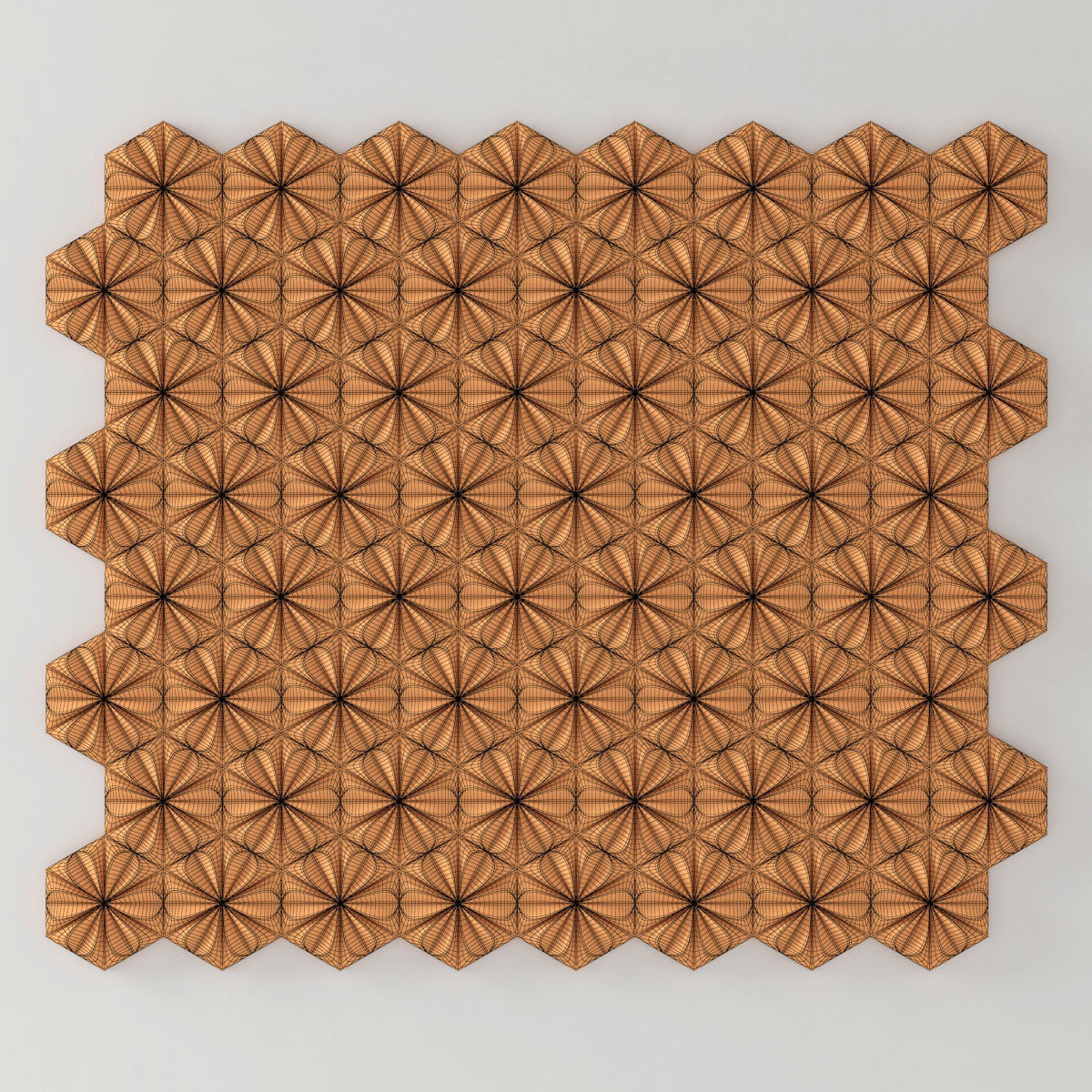 Hexagonal panel with pattern n1 3D model | CGTrader