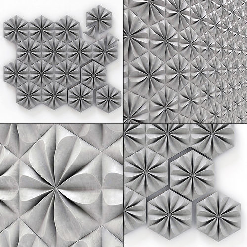 Hexagonal panel with pattern n1 3D model | CGTrader